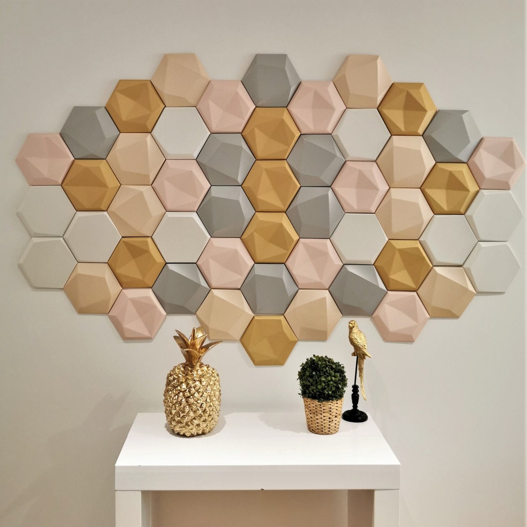 ACOUSTIC PANEL 3D Wall Art Sound Absorption Removable Decorative Wall ...