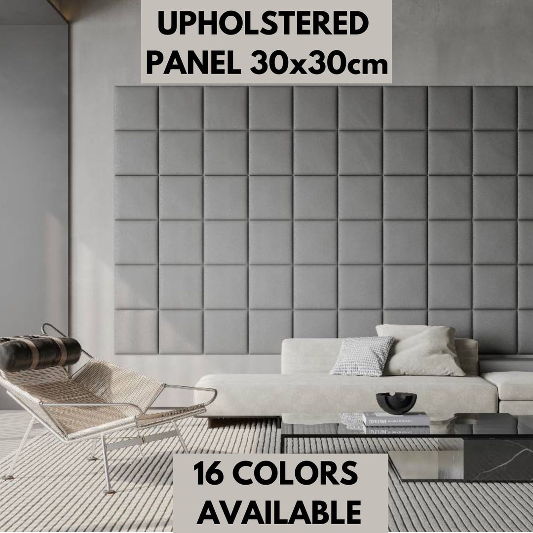 WALL MOUNTED UPHOLSTERED Headboard 30x30cm Square Padded Panel, Leather ...