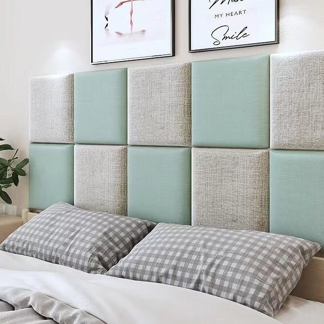 WALL MOUNTED UPHOLSTERED Headboard 30x30cm Square Padded Panel, Leather ...
