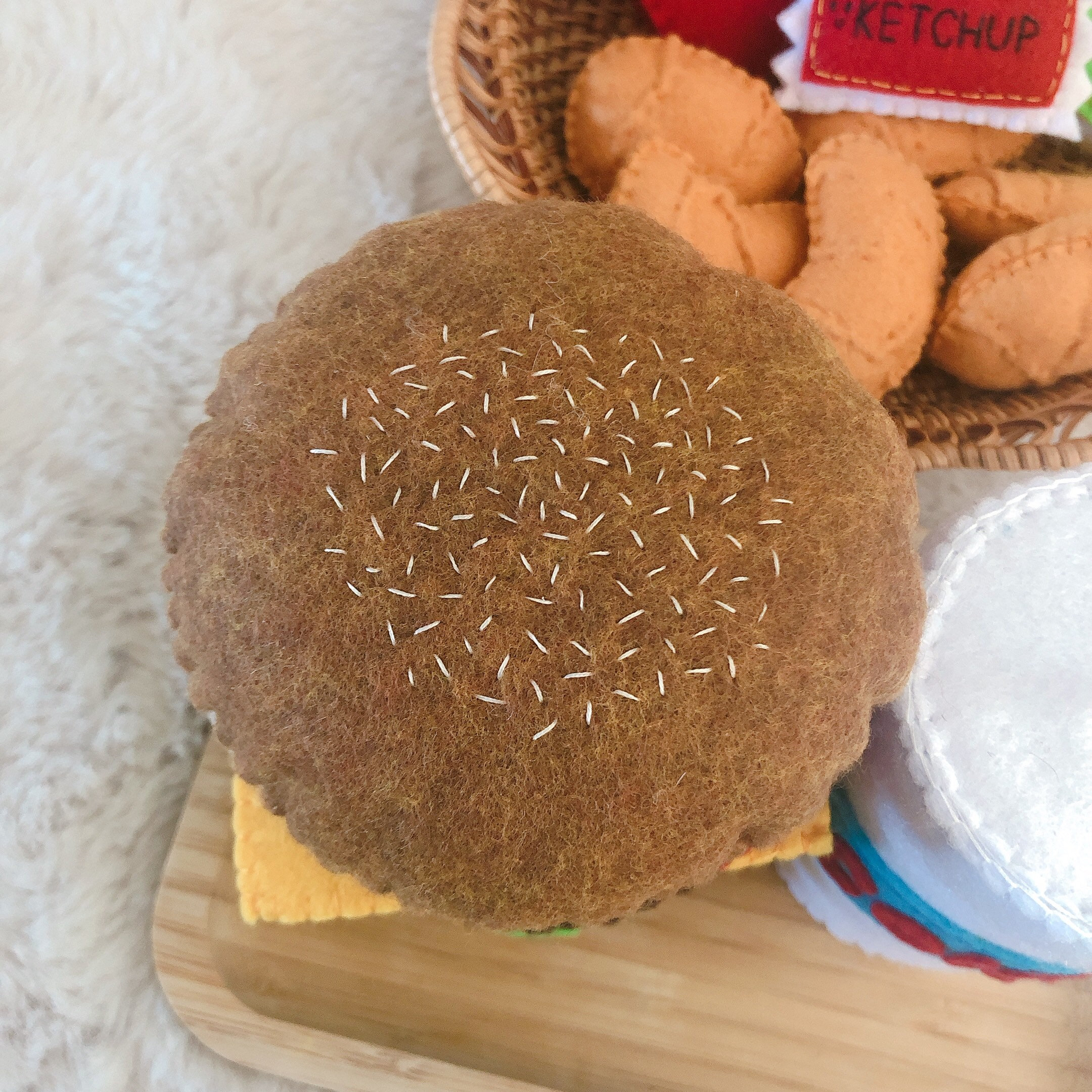 Deluxe Burger Set - Fries, Chicken Nuggets and Coke, Pretend Food ...