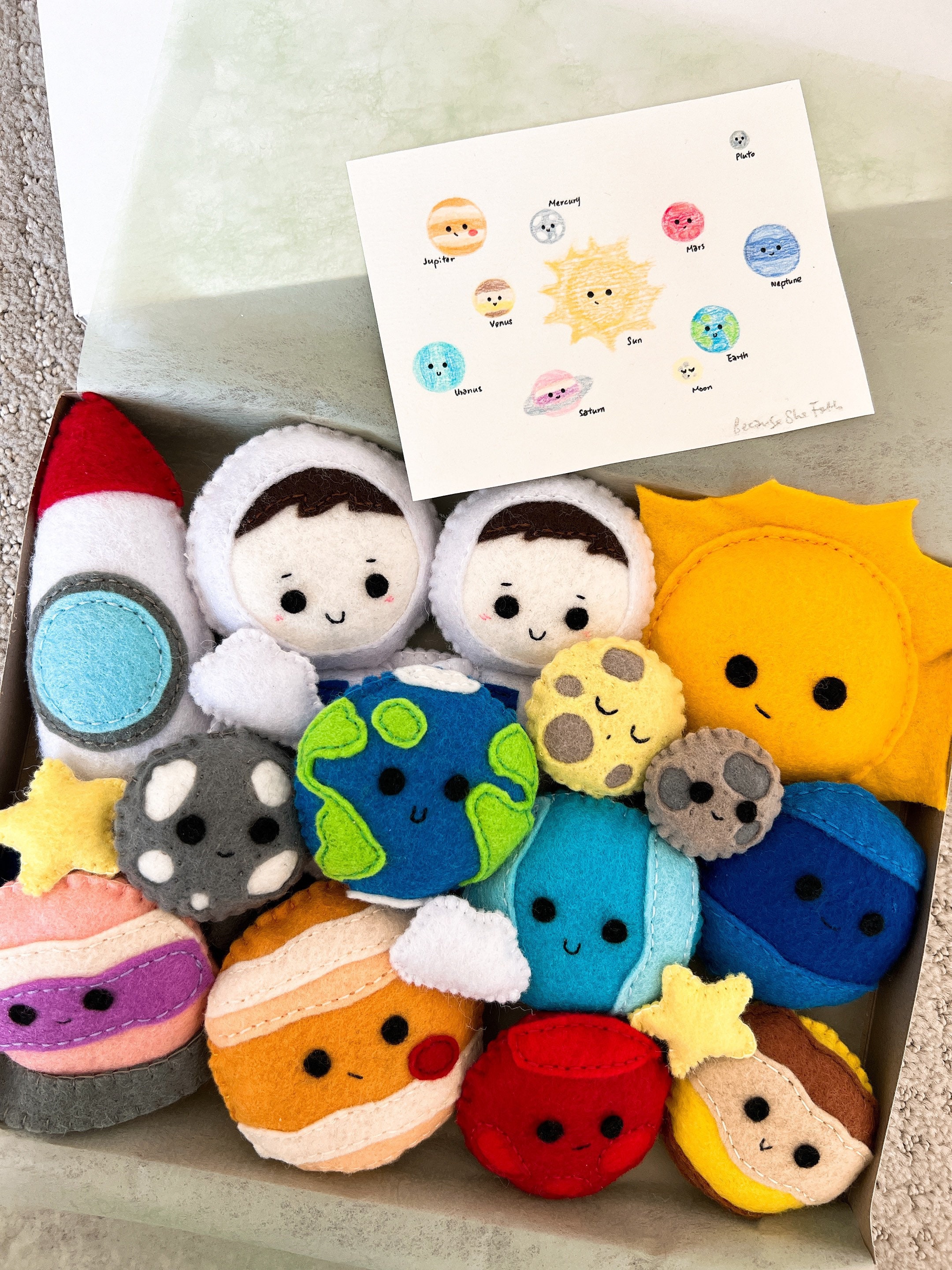 Felt Solar System, Planets Set, Space Play Set, Learning Planets Toys ...