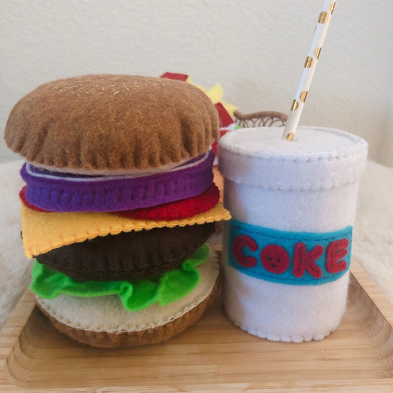 Deluxe Burger Set - Fries, Chicken Nuggets and Coke, Pretend Food ...