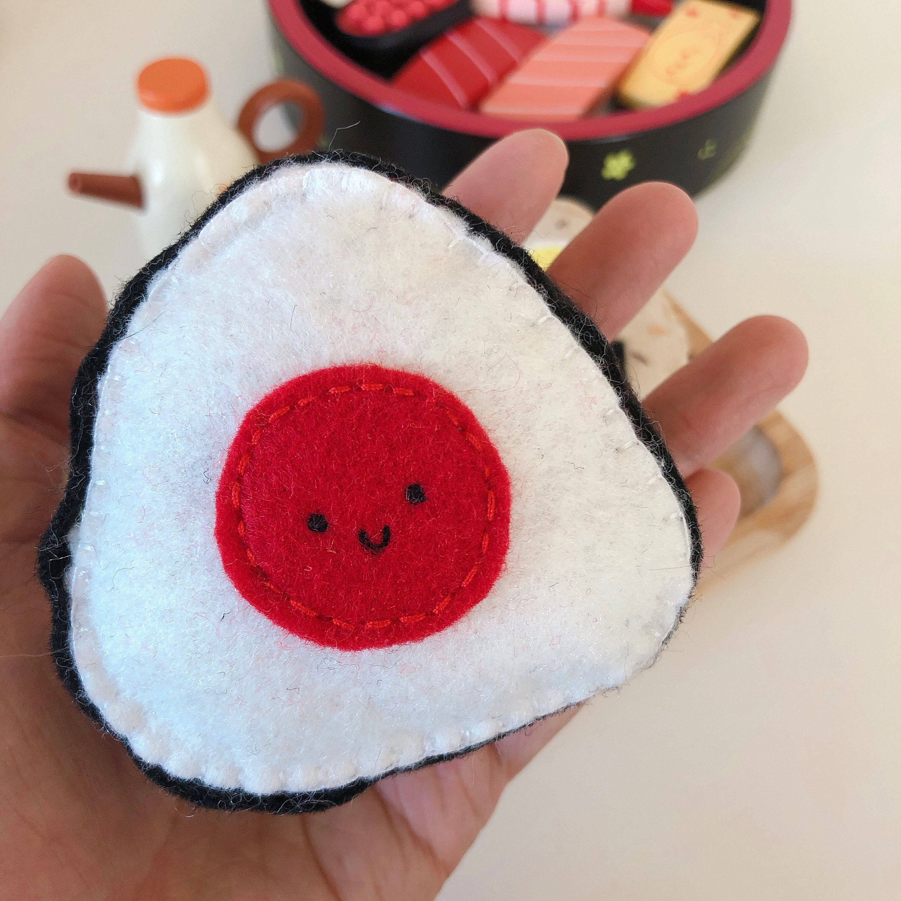 Felt Rice Balls Set of 3 Japanese Onigiri - Pretend Play Foods, Felt ...