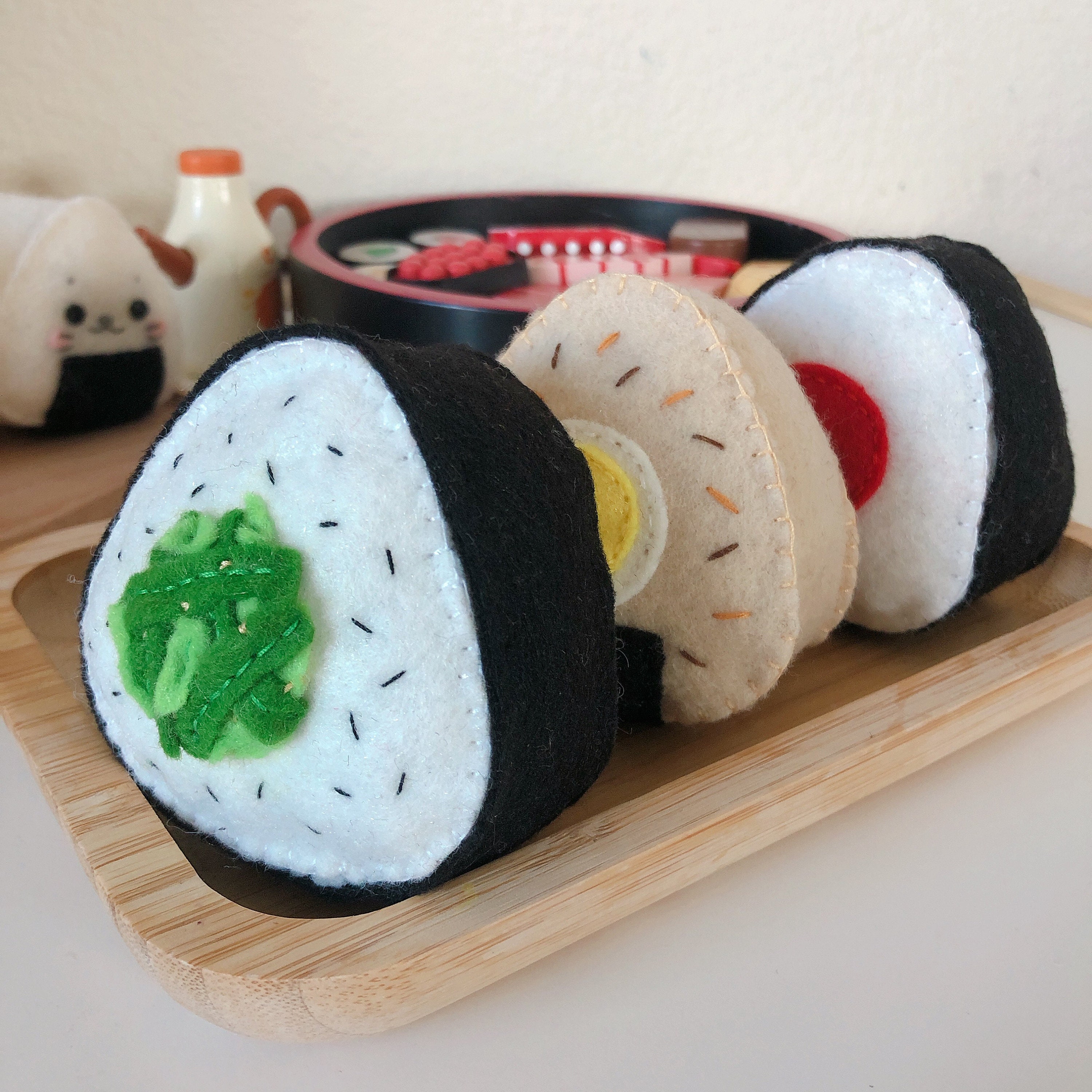Felt Rice Balls Set of 3 Japanese Onigiri Pretend Play - Etsy
