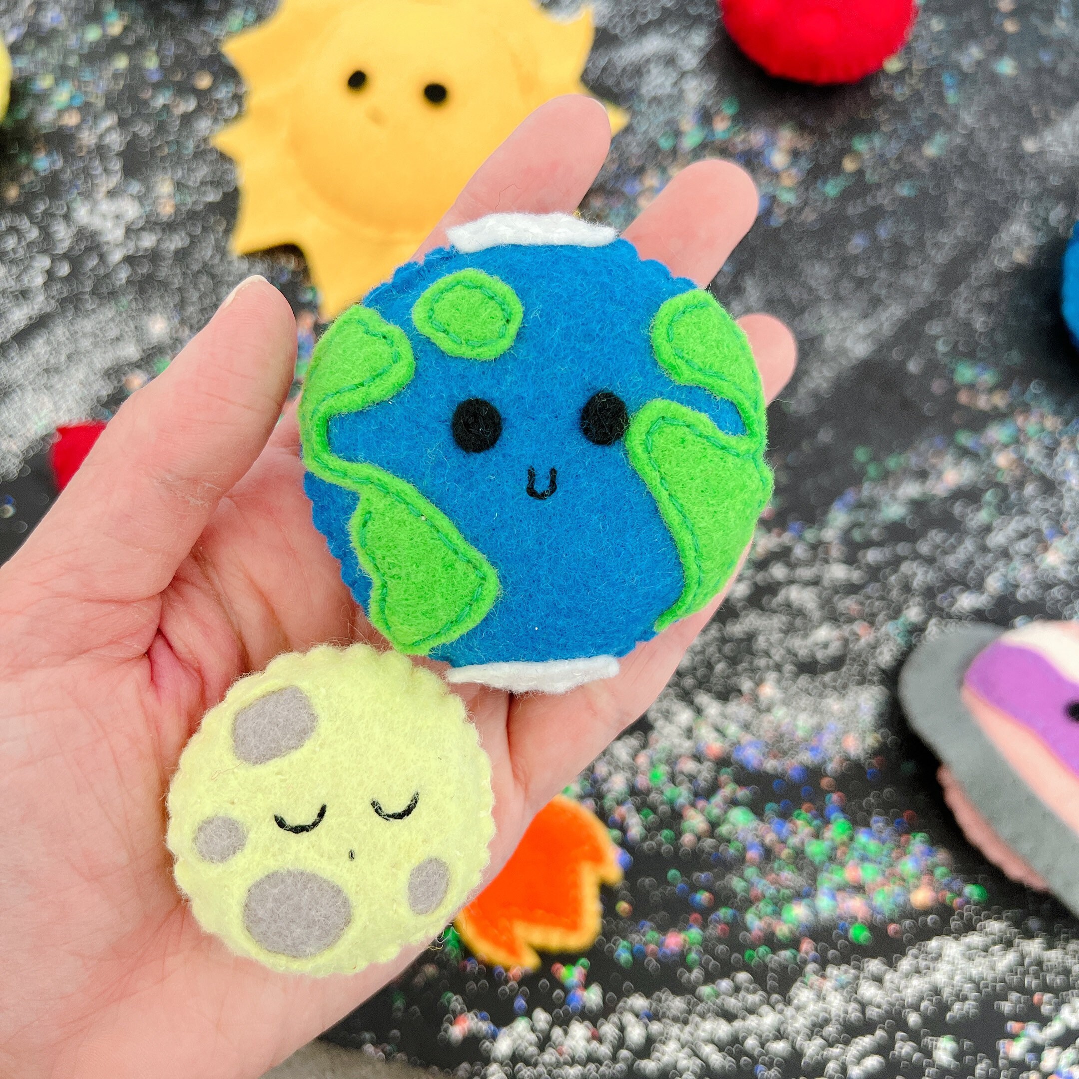 Felt Solar System, Planets Set, Space Play Set, Learning Planets Toys ...