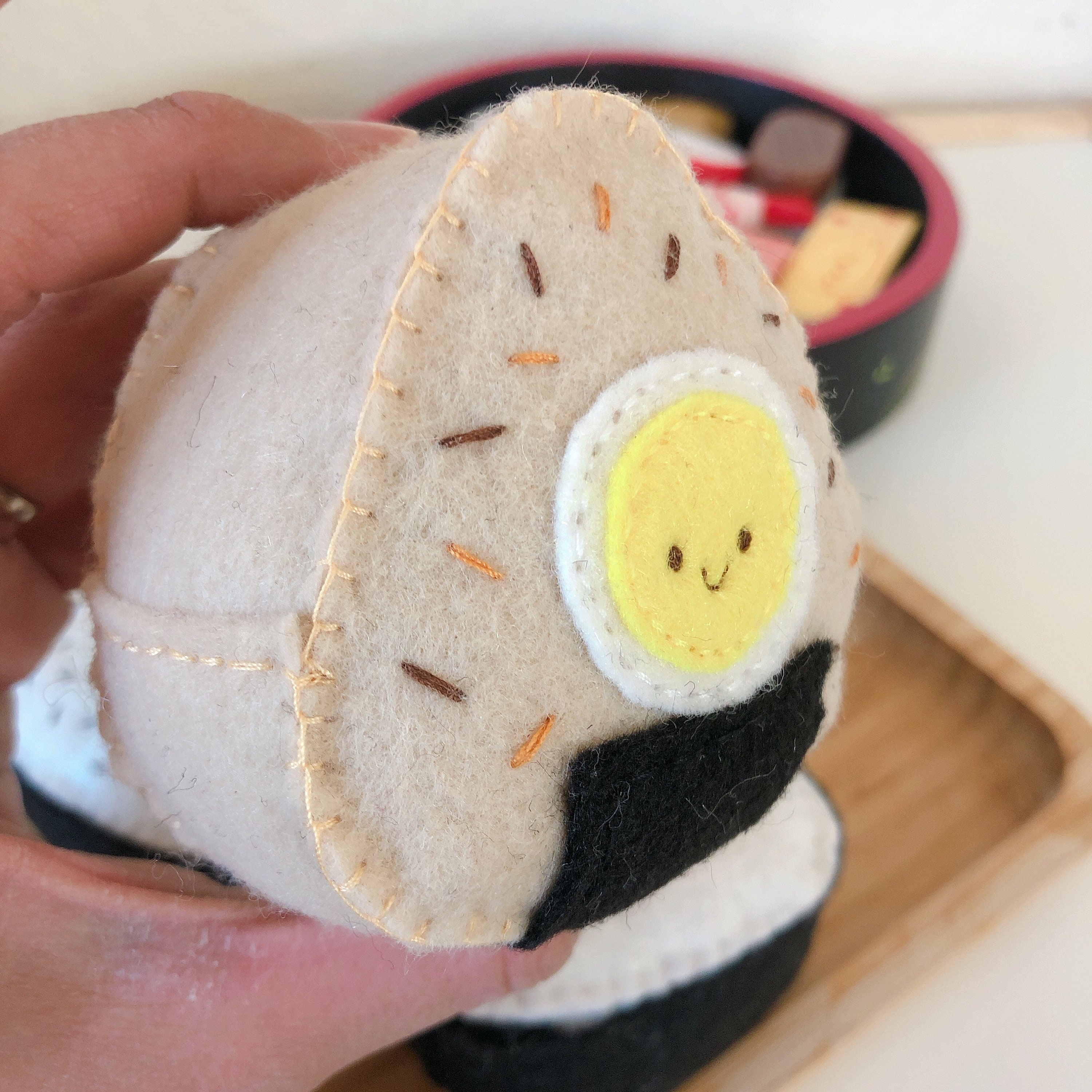 Felt Rice Balls Set of 3 Japanese Onigiri - Pretend Play Foods, Felt ...
