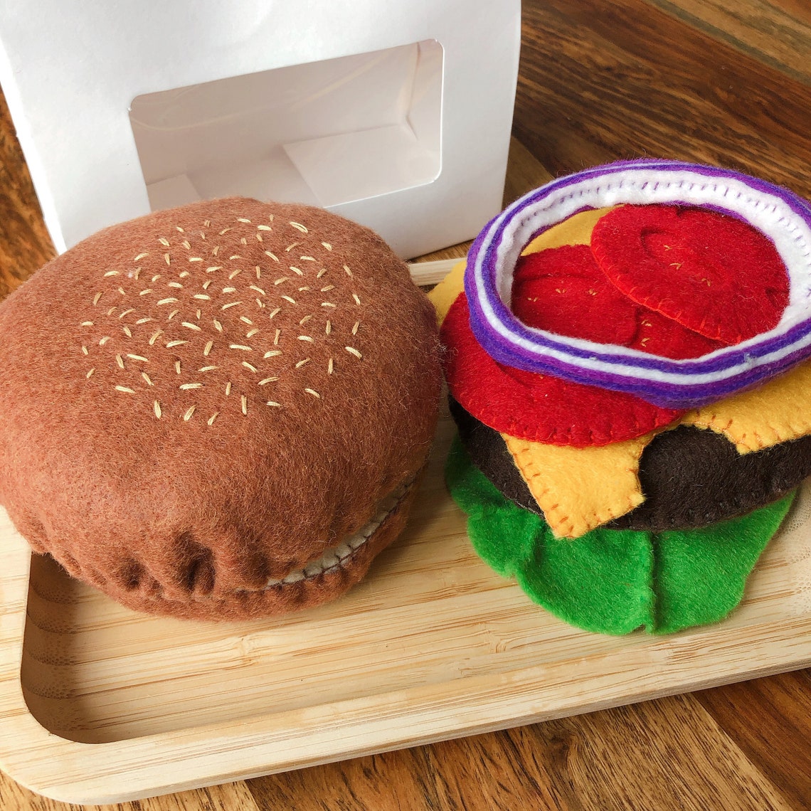 Felt Burger and Fries Felt Pretend Play Food, Felt Foods, Felt Toys ...