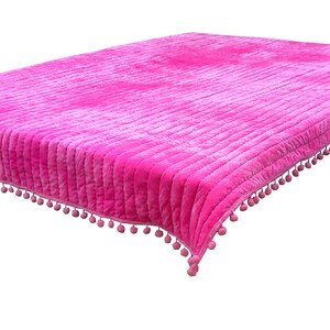 Baby Pink Luxury Velvet Quilt , Couple Quilt, King Quilt, Baby Pink ...