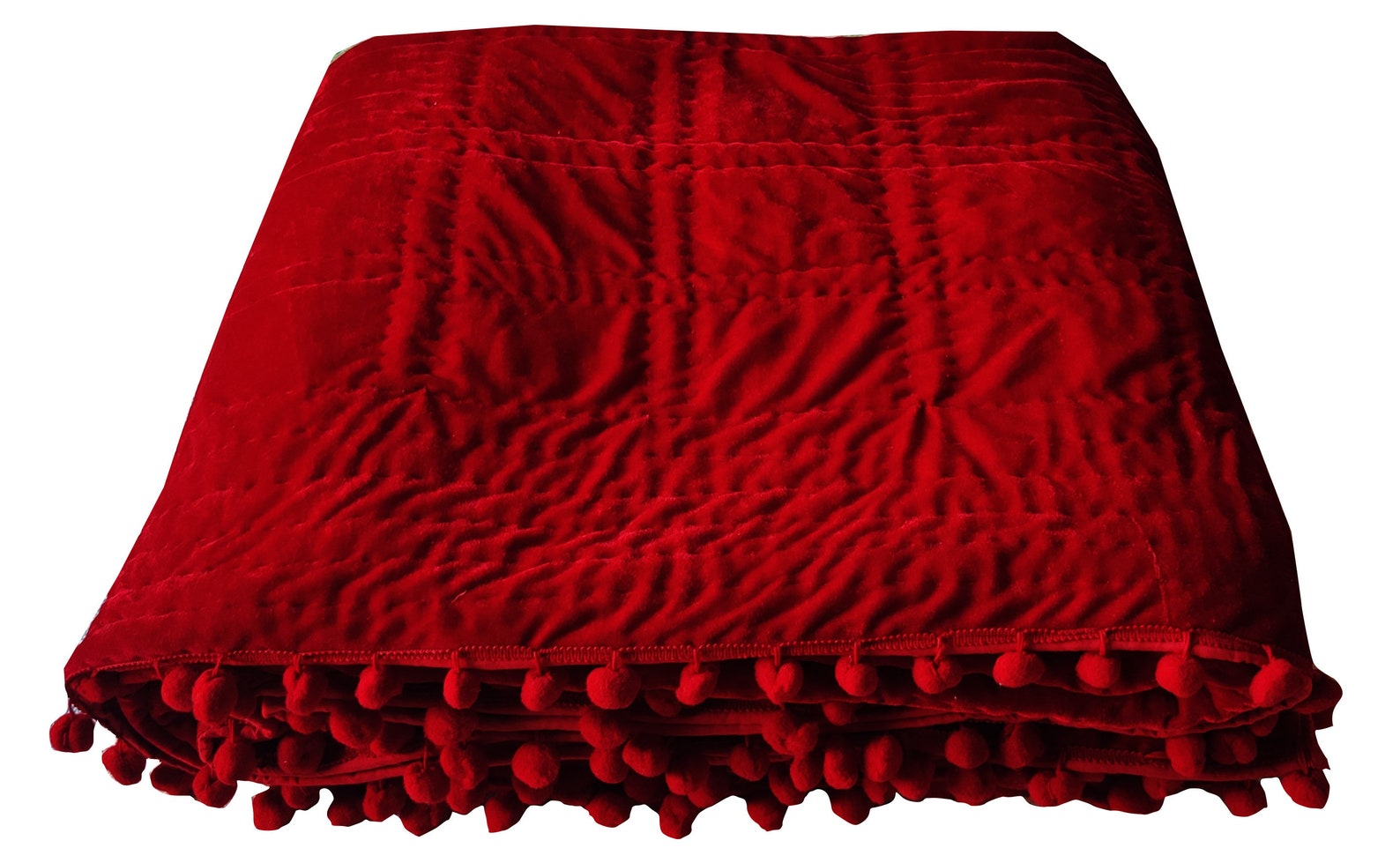 Deep Red Velvet Quilt Deep Red Velvet Comforter Velvet - Etsy