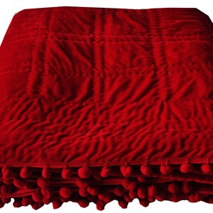 Deep Red Velvet Comforter Deep Red Luxury Quilt, Deep Red Queen Quilt ...