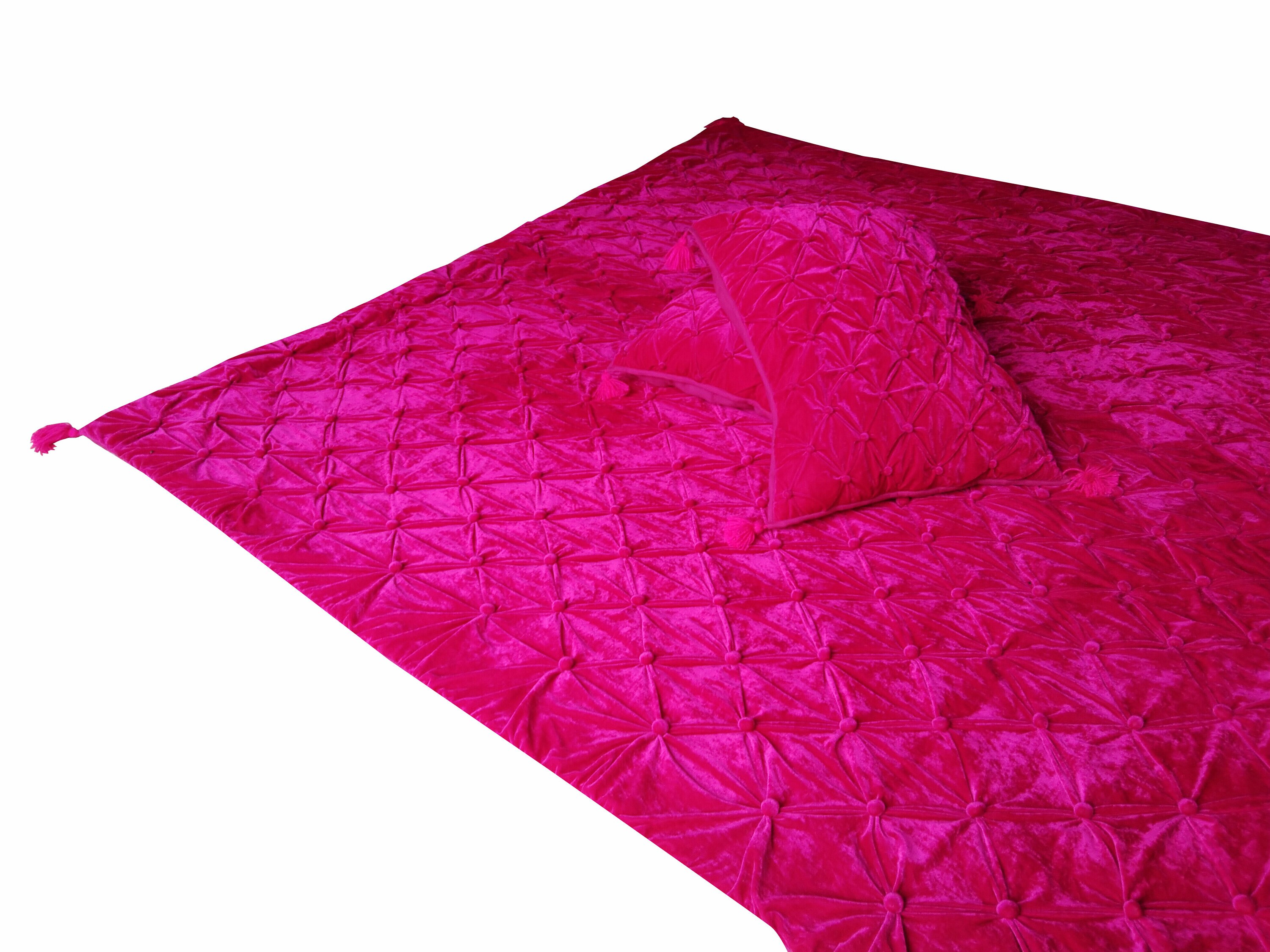 Fuchsia Velvet Comforter Fuchsia Luxury Quilt Fuchsia Queen - Etsy