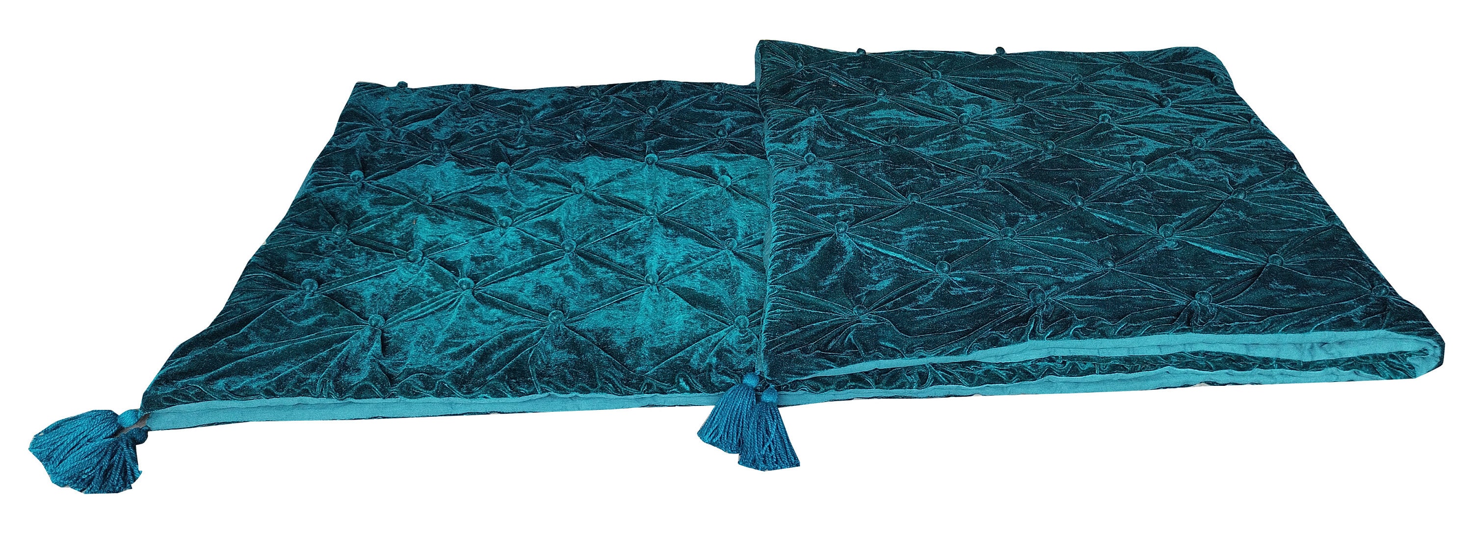Teal Velvet Comforter Teal Luxury Quilt Teal Queen Quilt | Etsy