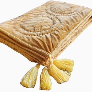 Gold Velvet Quilt, Velvet Comforter, Queen Quilt, Gold King Size Quilt ...