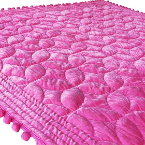 Baby Pink Velvet Comforter Baby Pink Luxury Quilt, Baby Pink Queen ...