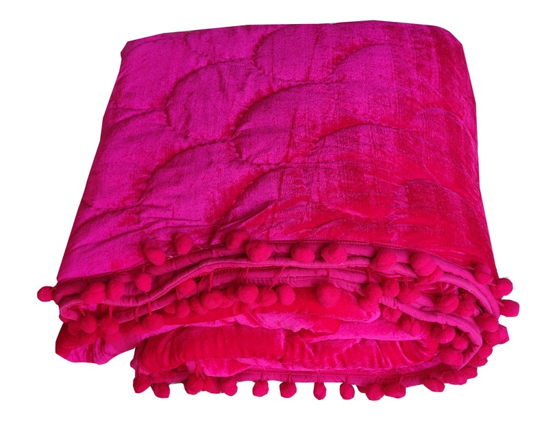 Fuchsia Velvet Ombre Velvet Quilt Fuchsia Throw Blanket - Etsy