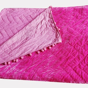 Baby Pink Velvet Quilt, Baby Pink Luxury Comforter, Baby Pink Queen ...