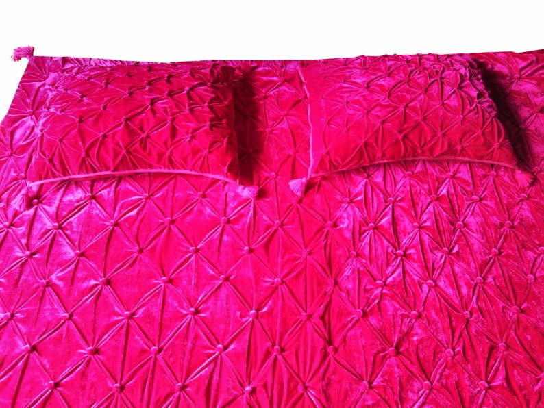 Fuchsia Ombre Velvet Quilt Fuchsia Throw Blanket Fuchsia Queen | Etsy