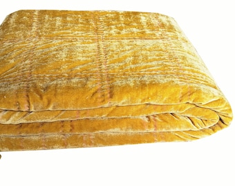 Gold Velvet Quilt Velvet Comforter Queen Quilt Gold King - Etsy