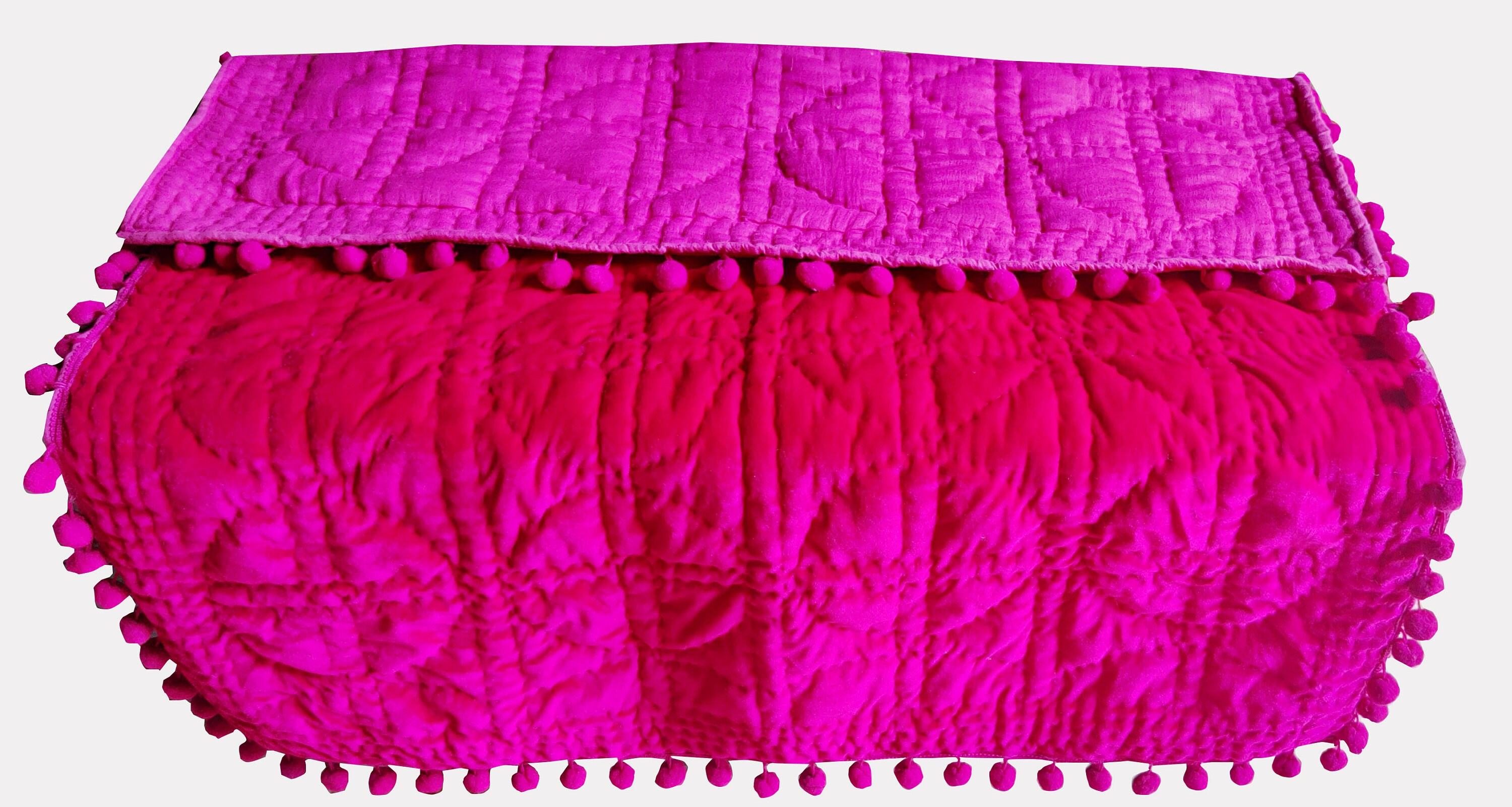 Fuchsia Velvet Pompom Quilt Fuchsia Velvet Quilt Fuchsia - Etsy