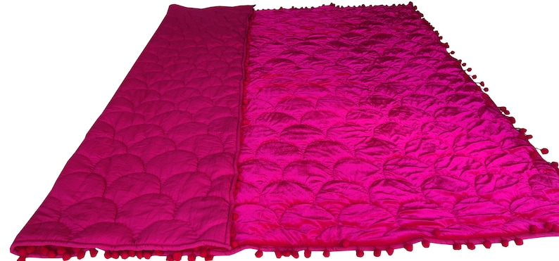 Fuchsia Velvet Ombre Velvet Quilt Fuchsia Throw Blanket - Etsy