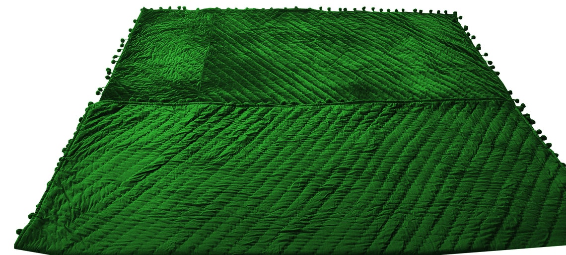 Emerald Green Velvet Quilt Velvet Quilt King Lap Size Quilt - Etsy