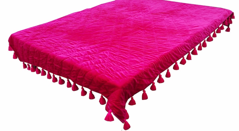 Fuchsia Ombre Velvet Quilt Fuchsia Throw Blanket Fuchsia Queen - Etsy