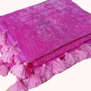 Baby Pink Ombre Velvet Quilt Baby Pink Throw Blanket Baby Pink Queen ...