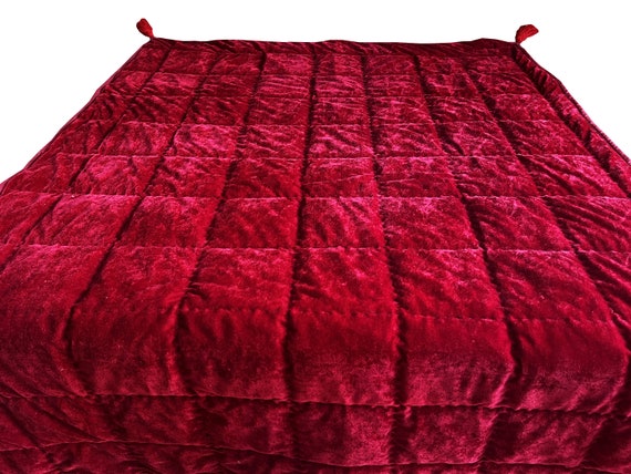 Dark Deep Red Velvet Quilt Velvet Comforter King Quilt Queen Quilt Twin Quilts Bedding Quilts Velvet Quilt Pick Stitch Bedding Gift Etsy Canada