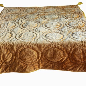 Gold Velvet Quilt, Velvet Comforter, Queen Quilt, Gold King Size Quilt ...