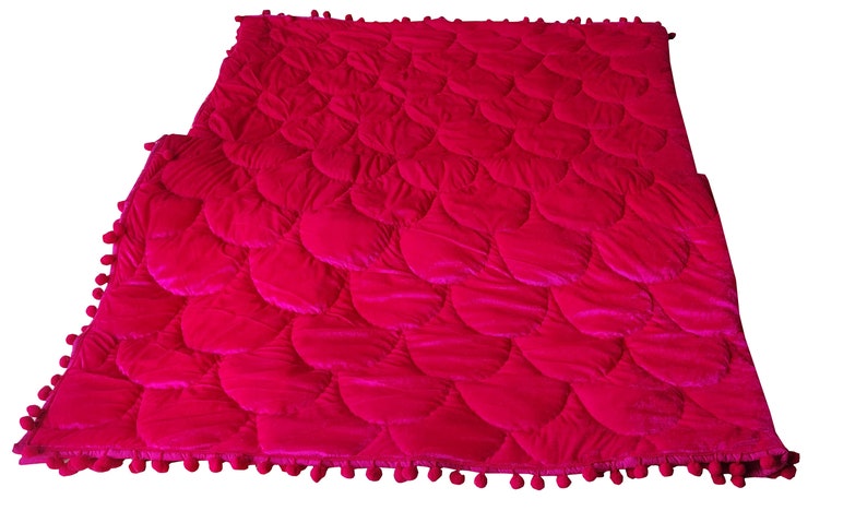 Fuchsia Velvet Ombre Velvet Quilt Fuchsia Throw Blanket - Etsy