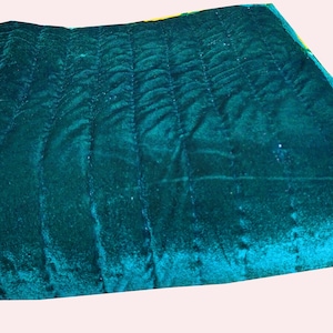 Teal Velvet Comforter, Teal Luxury Quilt, Teal Queen Quilt, Green ...