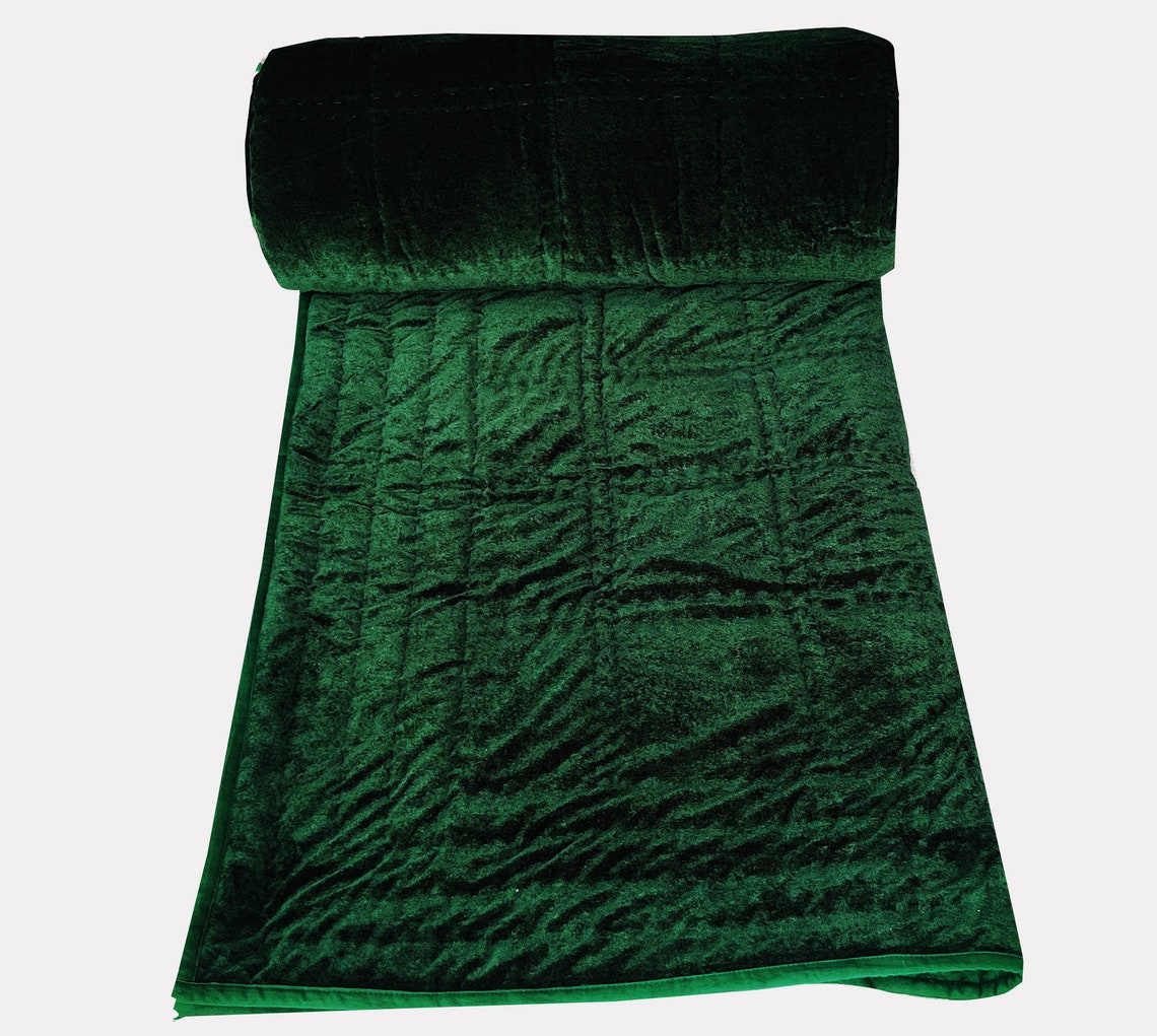 Emerald Green Velvet Comforter Green Luxury Quilt Emerald - Etsy