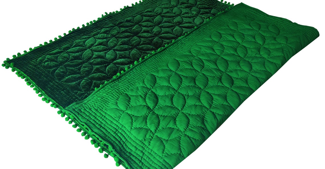 Teal Velvet Comforter Teal Luxury Quilt Teal Queen Quilt | Etsy