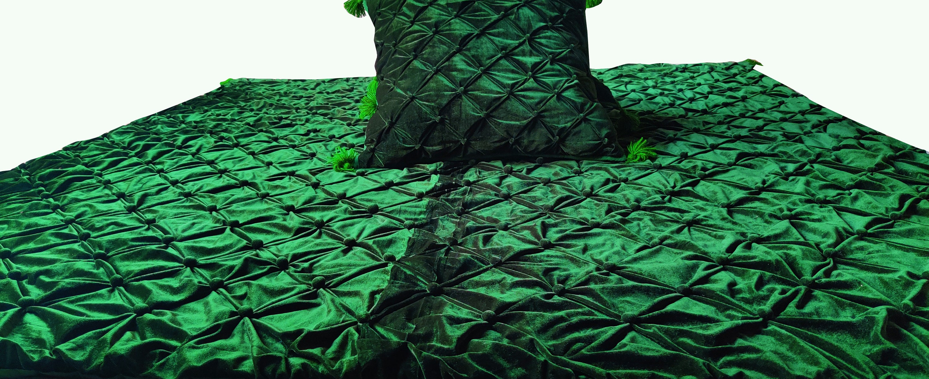 Emerald Green Velvet Comforter Emerald Green Luxury Quilt | Etsy