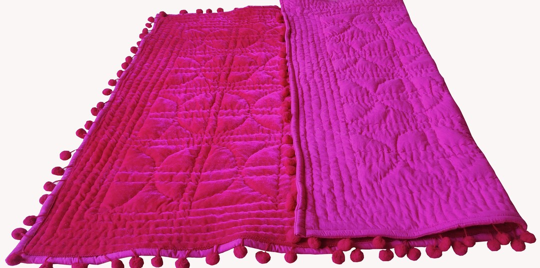 Fuchsia Velvet Comforter Fuchsia Luxury Quilt Fuchsia Queen - Etsy