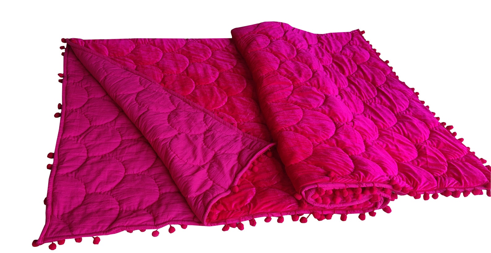 Fuchsia Velvet Ombre Velvet Quilt Fuchsia Throw Blanket - Etsy