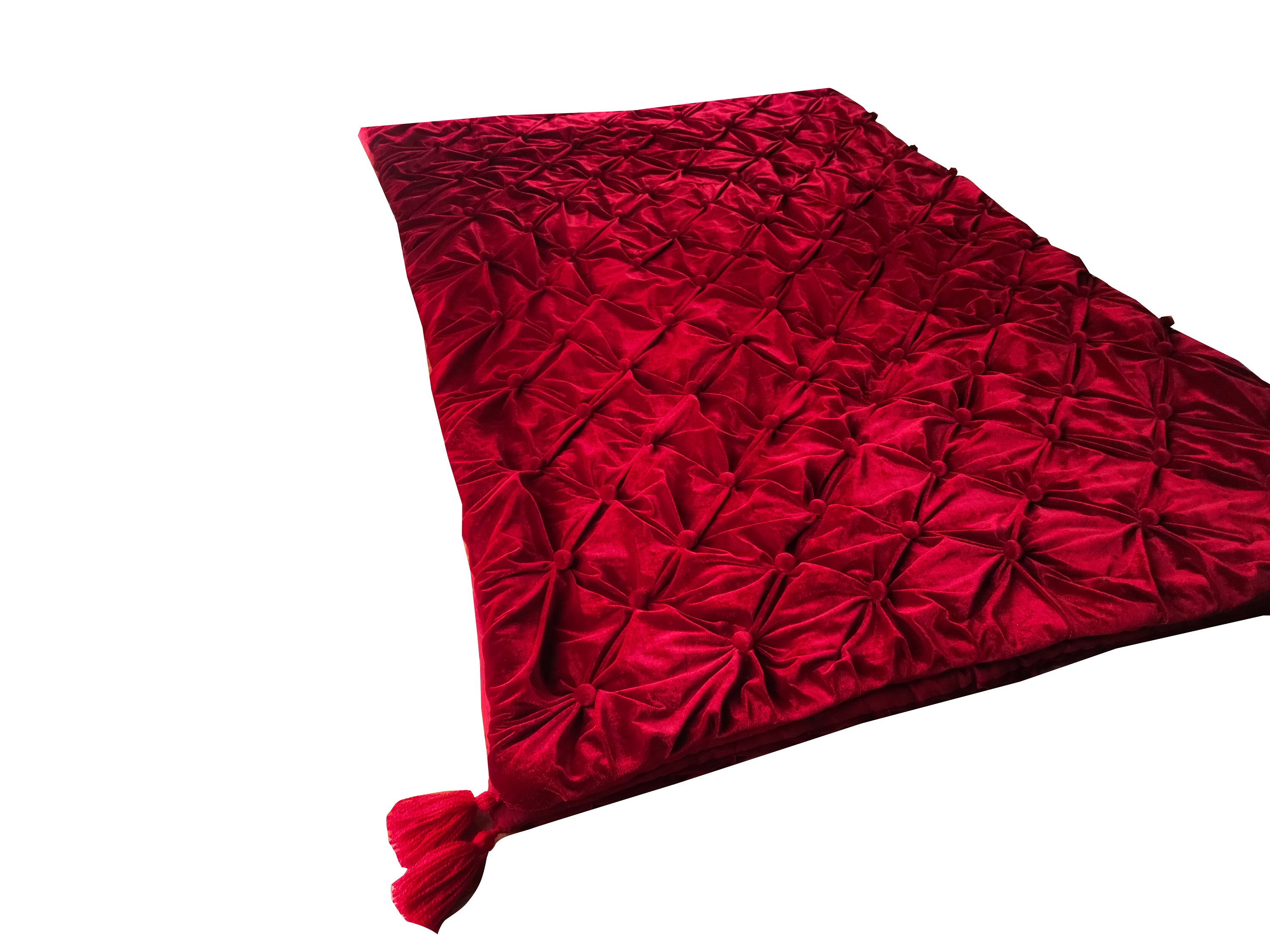 Deep Red Velvet Comforter Red Luxury Quilt Deep Red Queen - Etsy