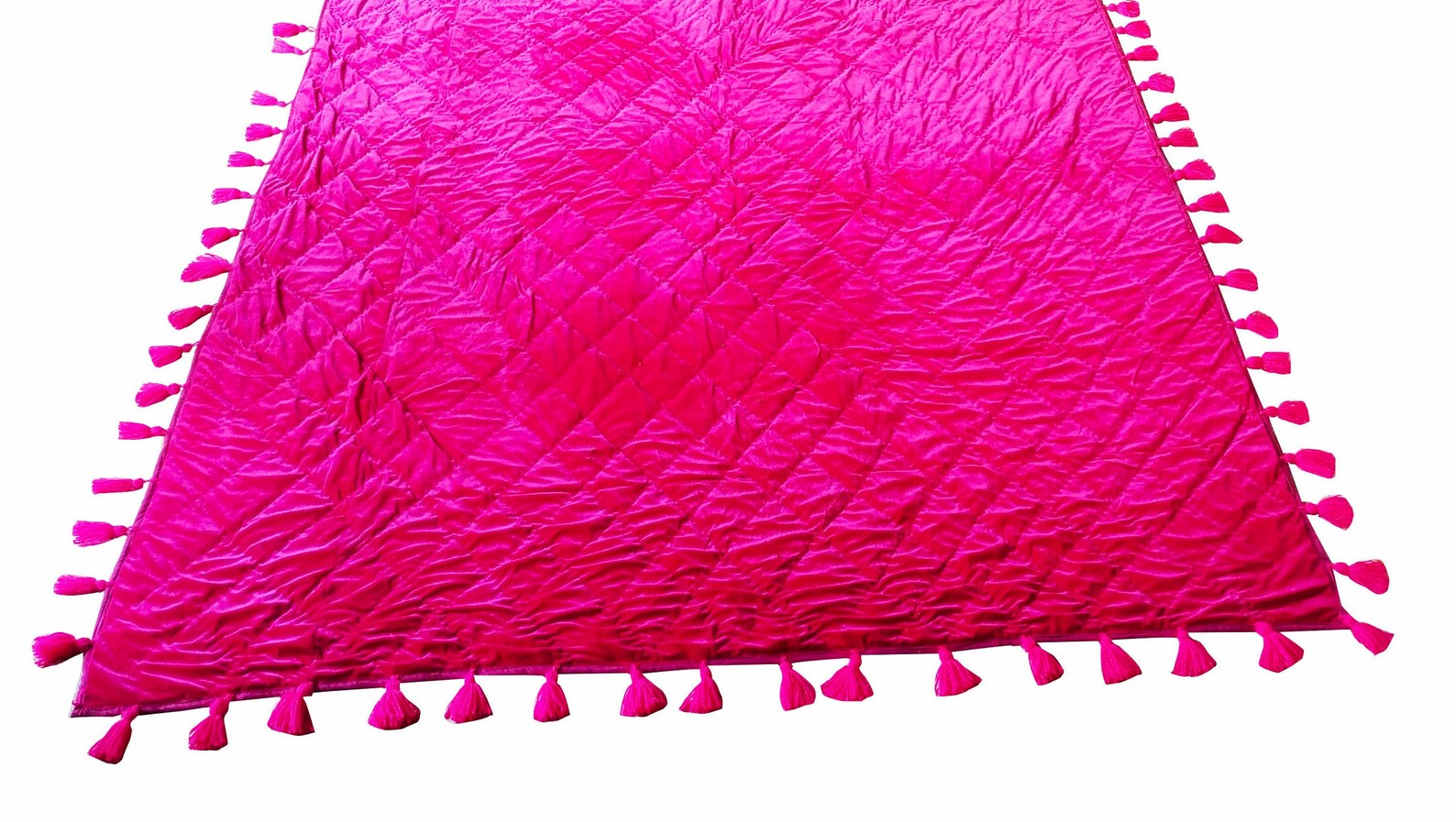 Fuchsia Ombre Velvet Quilt Fuchsia Throw Blanket Fuchsia Queen | Etsy