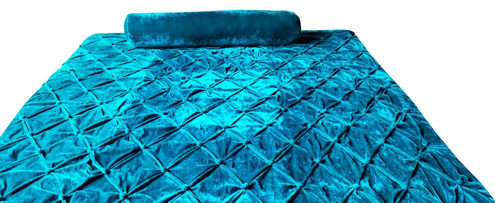 Teal Velvet Comforter Teal Luxury Quilt Teal Queen Quilt | Etsy