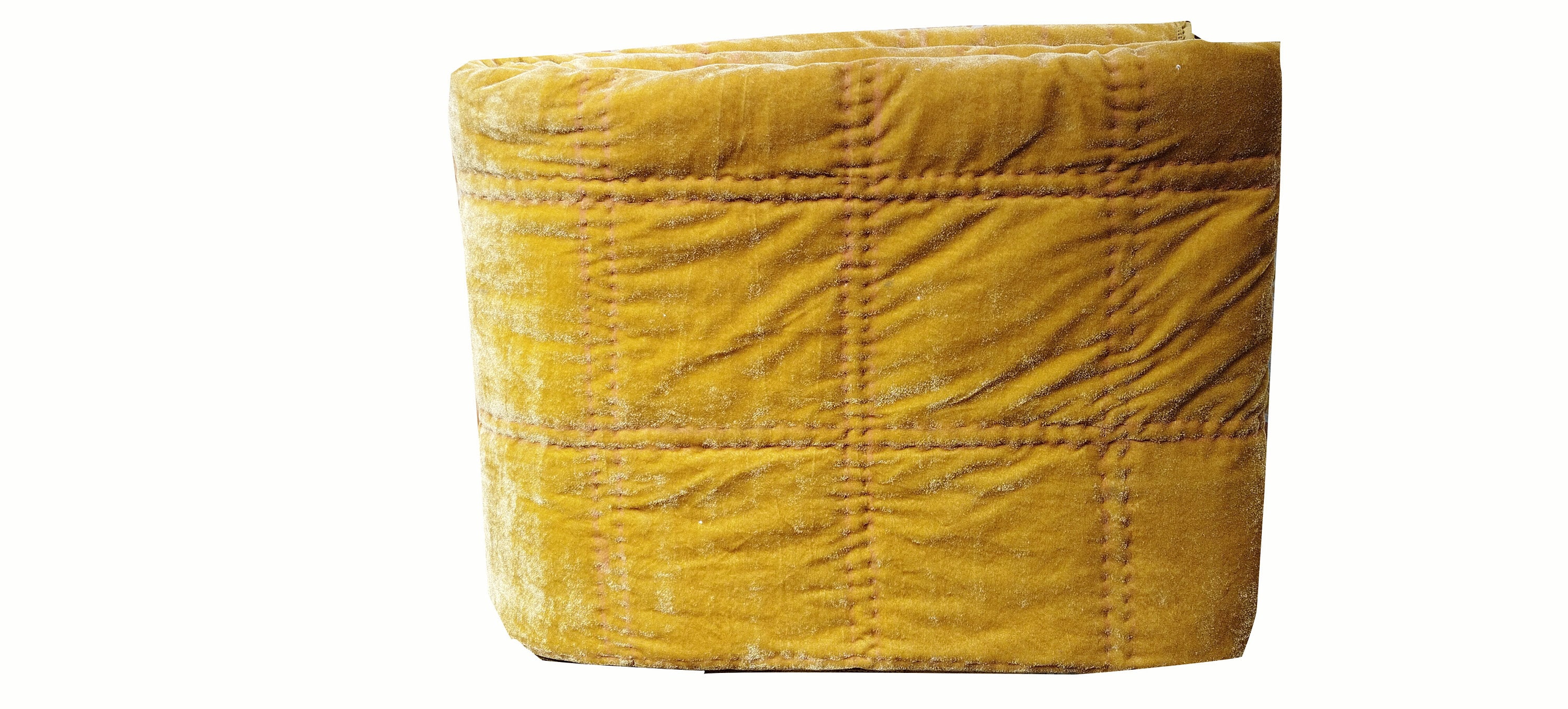 Dark Light Gold Velvet Quilt, Gold Velvet Comforter, Velvet Bedspread ...