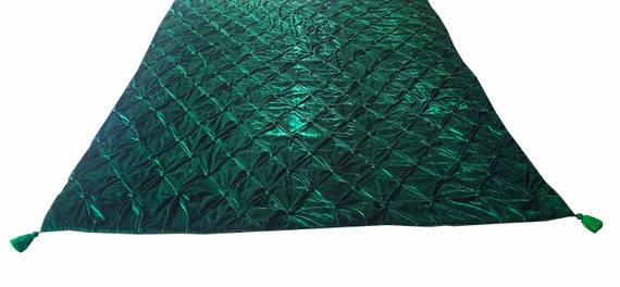 Emerald Green Luxury Quilt Emerald Green Queen Quilt Dark | Etsy