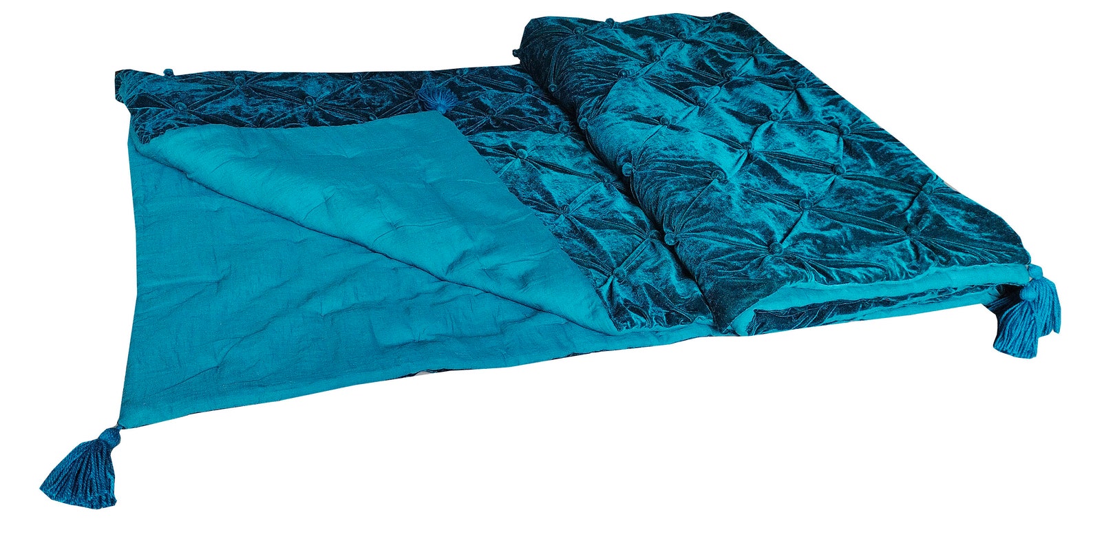 Teal Velvet Comforter Teal Luxury Quilt Teal Queen Quilt - Etsy