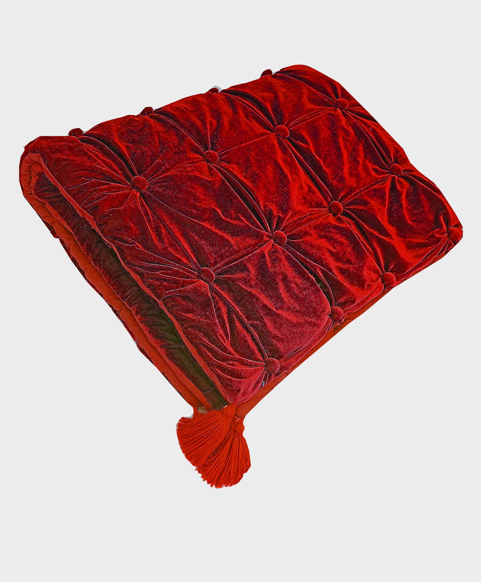 Deep Red Velvet Quilt Comforter Blanket Bedspread King Size - Etsy