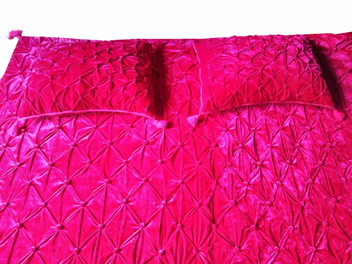 Fuchsia Velvet Comforter velvet Comforter King Quilt Queen | Etsy