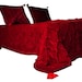Deep Red Velvet Quilt Deep Red Velvet Bedspread Velvet - Etsy