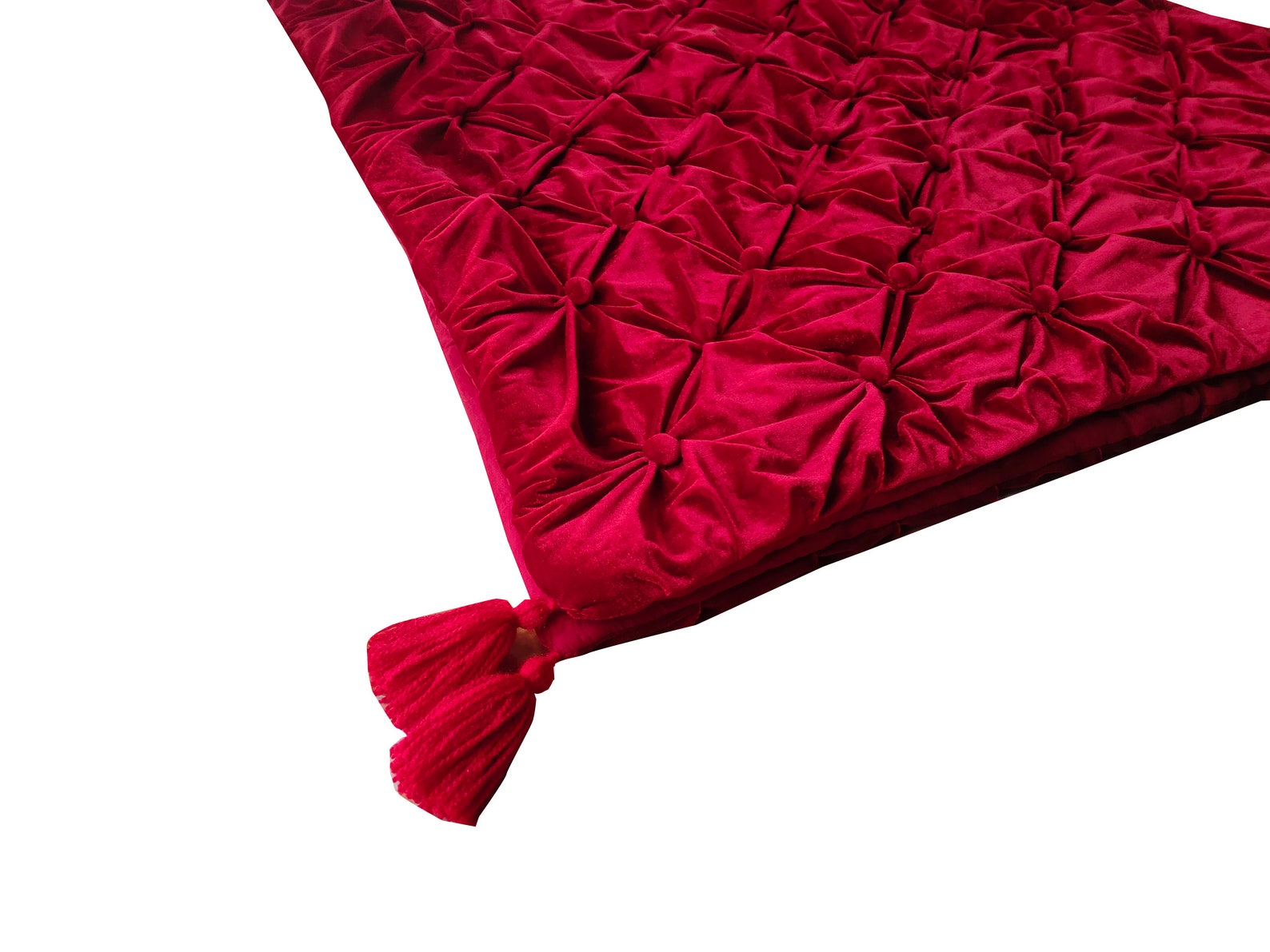 Deep Red Velvet Comforter Red Luxury Quilt Deep Red Queen - Etsy