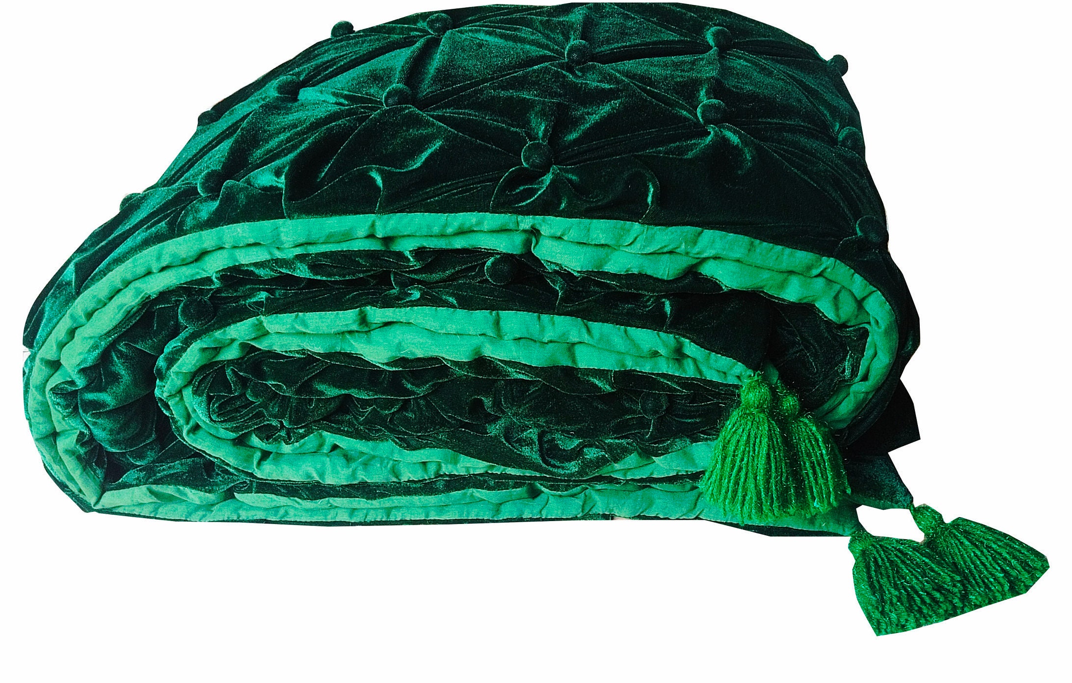 Emerald Green Luxury Quilt Emerald Green Queen Quilt Dark | Etsy