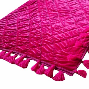 Fuchsia Ombre Velvet Quilt Fuchsia Throw Blanket Fuchsia Queen | Etsy