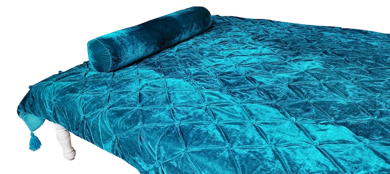 Teal Velvet Comforter Teal Luxury Quilt Teal Queen Quilt - Etsy