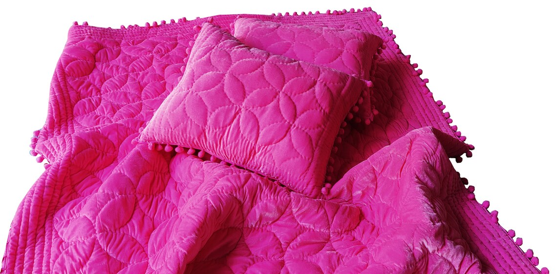 Baby Pink Velvet Comforter Baby Pink Luxury Quilt Baby Pink - Etsy